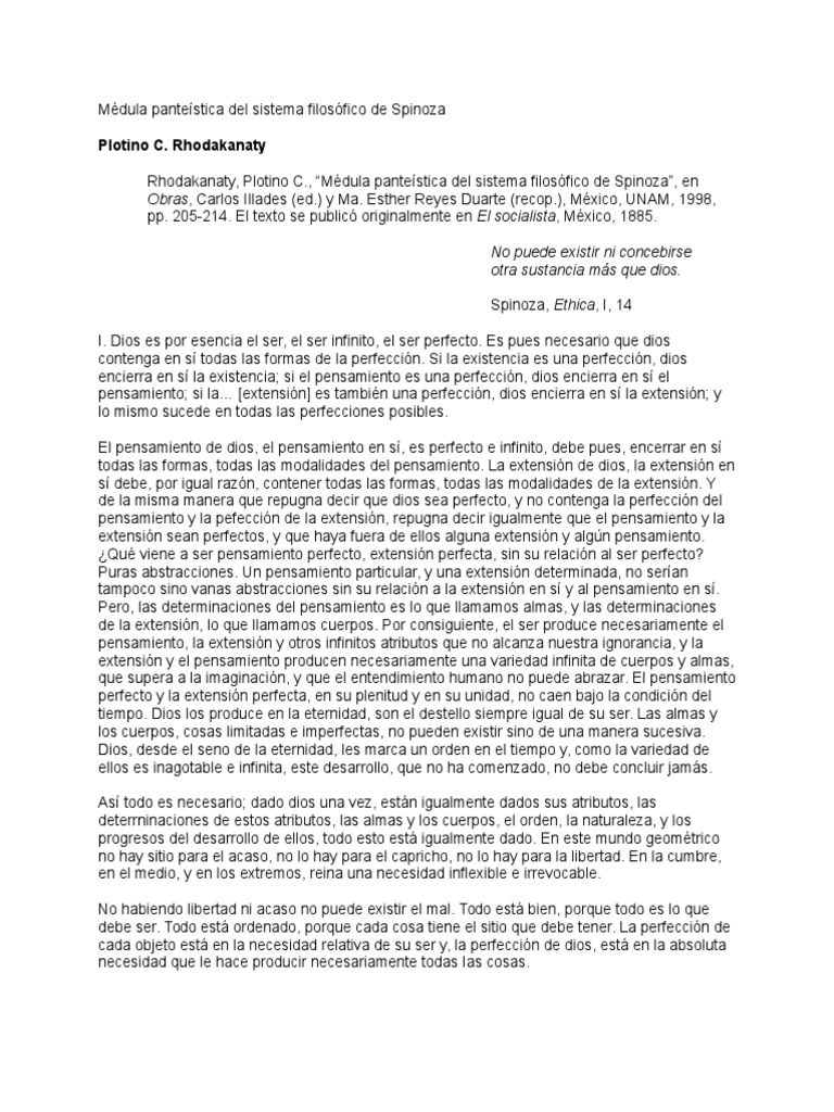 Plotino C. Rhodakanaty - Médula Panteísta en El Sistema Filosófico de ...