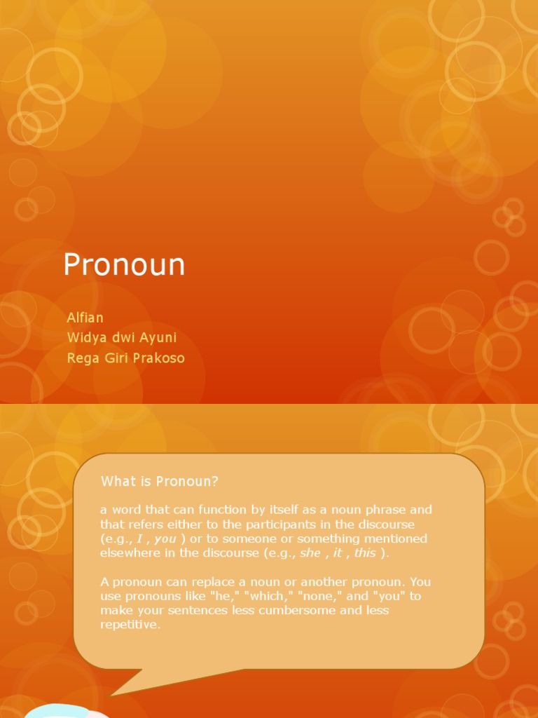 Pronoun: Alfian Widya Dwi Ayuni Rega Giri Prakoso | PDF | Pronoun ...