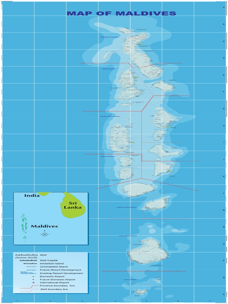 Maldives Map | PDF | Tourist Attractions | Coast