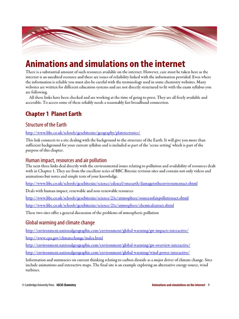 Animations Simulations Web | Download Free PDF | Chemical Reactions | Precipitation (Chemistry)