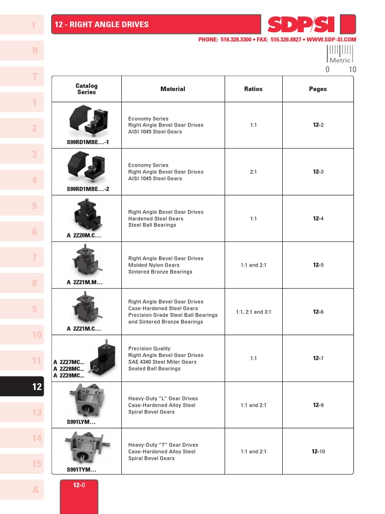 12 - Right Angle Drives: Catalog Series Material Pages Ratios | PDF ...