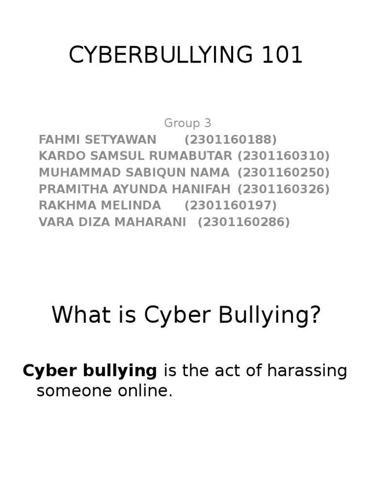 Cyberbullying 101 | Download Free PDF | Cyberbullying | Bullying