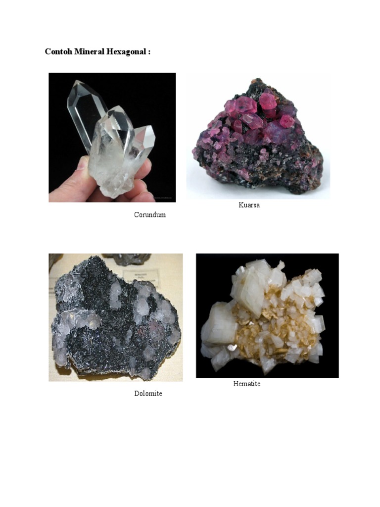 Hexagonal Minerals List | PDF | Chemical Compounds | Materials