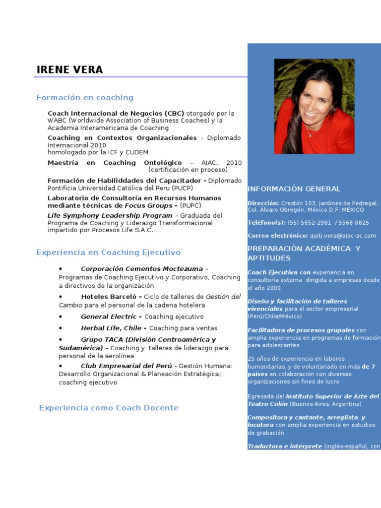 Irene Vera CV | PDF | Sicología | Business