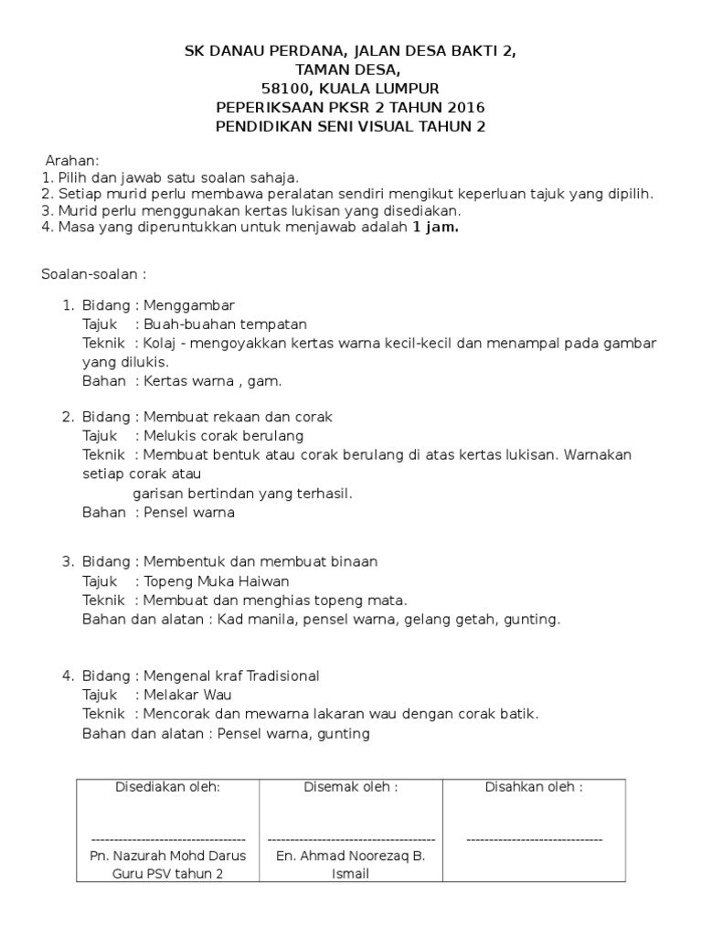 PSV Tahun 2 | PDF | Griya & Taman