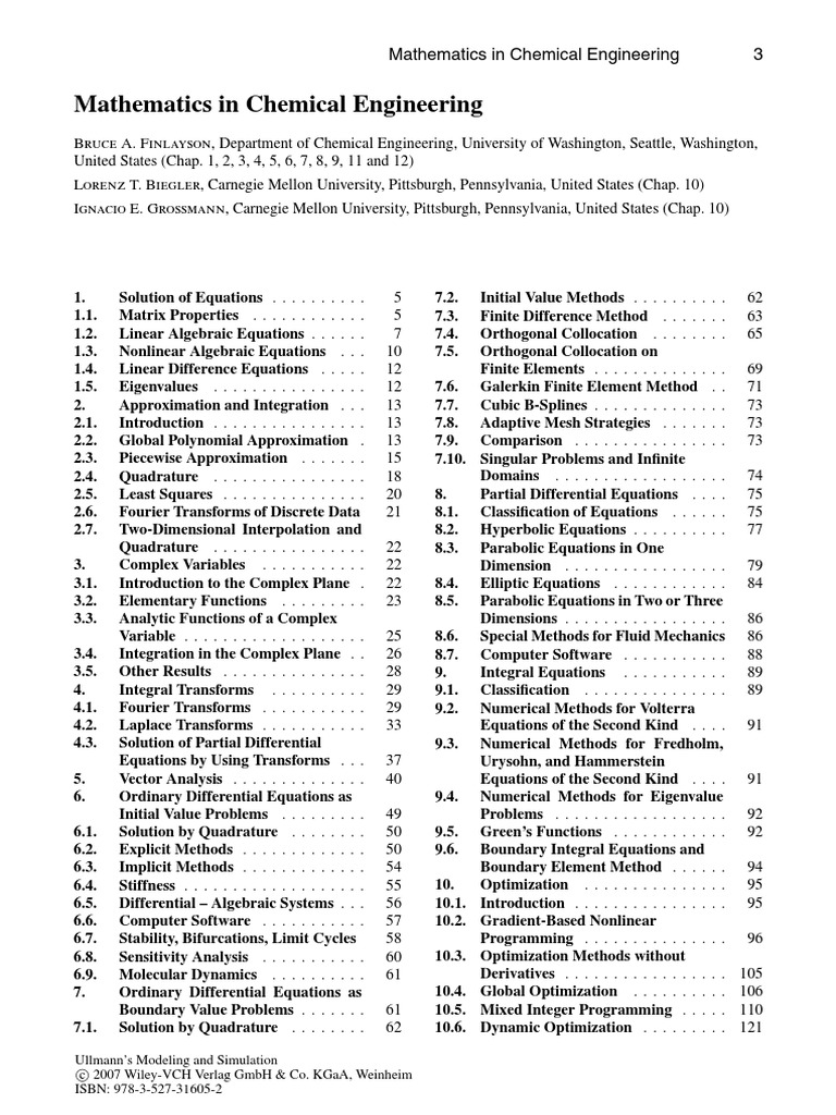 Chemical Engineering Math Guide | PDF | Matrix (Mathematics ...
