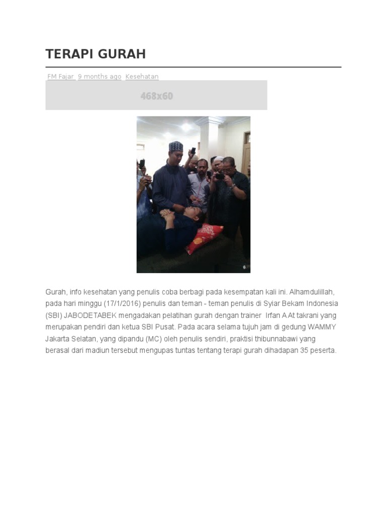 "Manfaat dan Cara Terapi Gurah" | PDF | Kesehatan Holistik