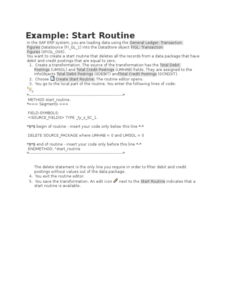 Start Routine Example | PDF