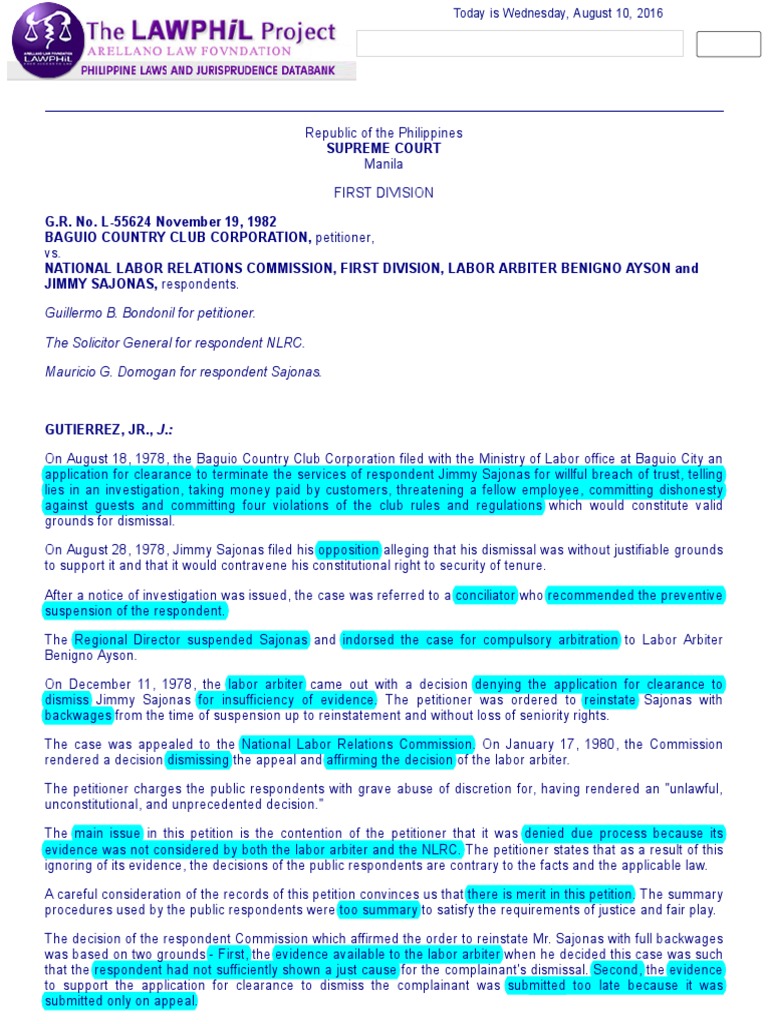 01 BCC V NLRC | PDF | Arbitration | Due Process Clause