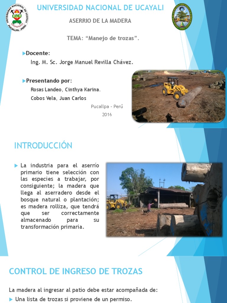 Manejo y procesamiento de trozas en un aserradero | PDF | Volumen | Los ...