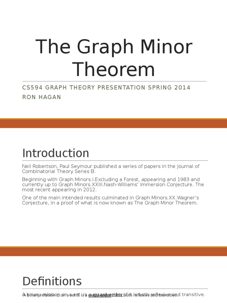 The Graph Minor Theorem | Download Free PDF | Theoretical Computer Science | Combinatorics