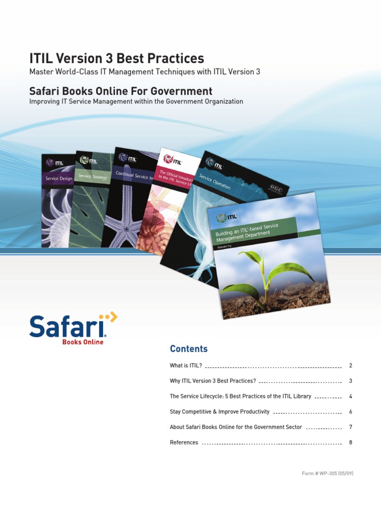 ITIL Version 3 Best Practices: Safari Books Online For Government | PDF