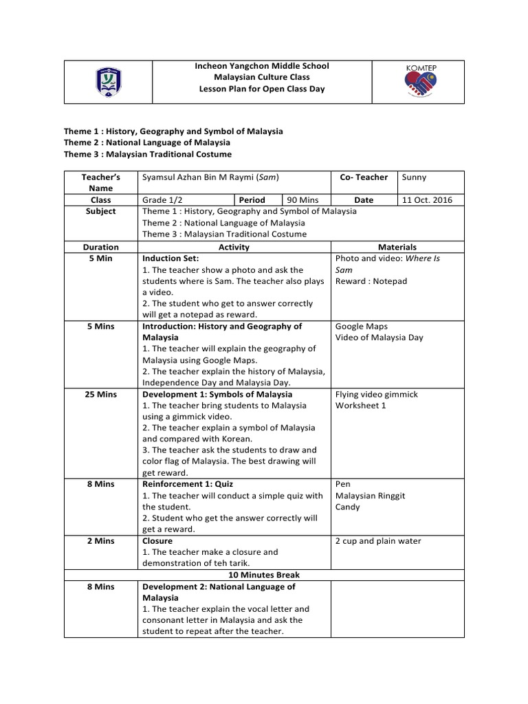 Lesson Plan For Open Class Day | PDF | Leisure | Entertainment (General)