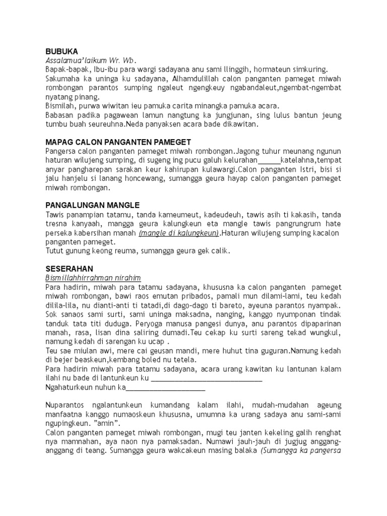 BUBUKA Bahasa Sunda | PDF