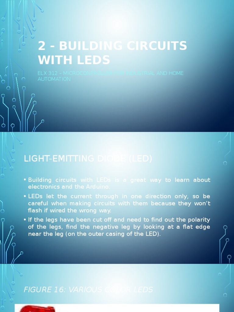 2 - Building Circuits With LEDs | PDF | Arduino | Light Emitting Diode