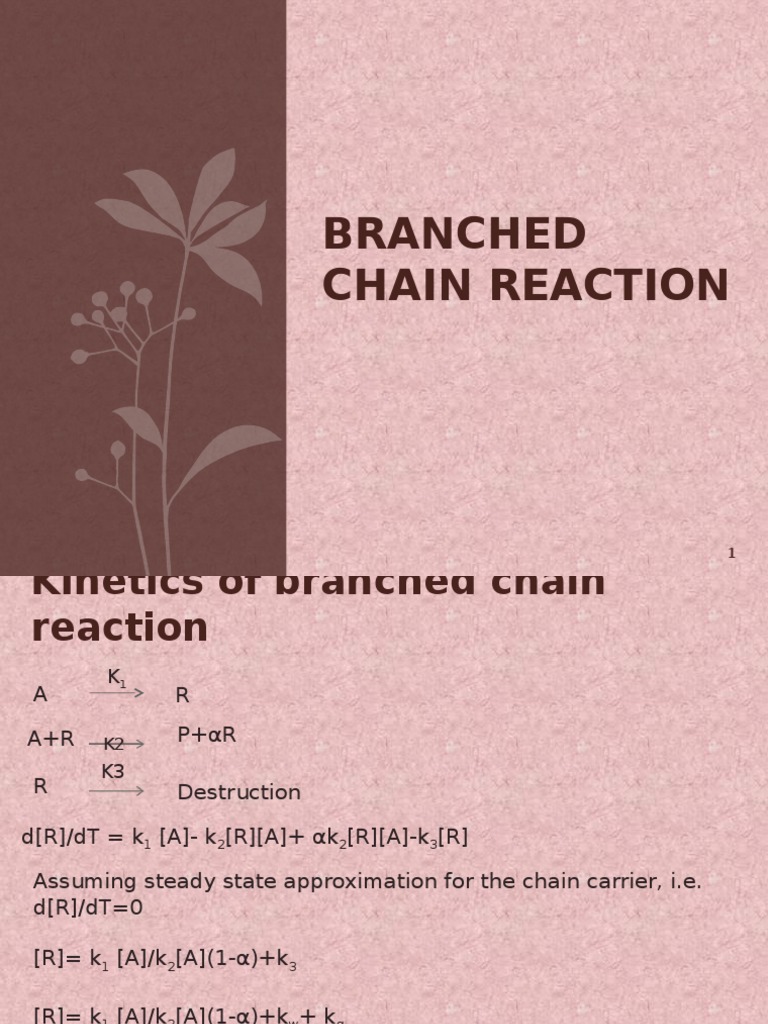 Kinetics of Branched Chain Reactions | PDF | Science & Mathematics