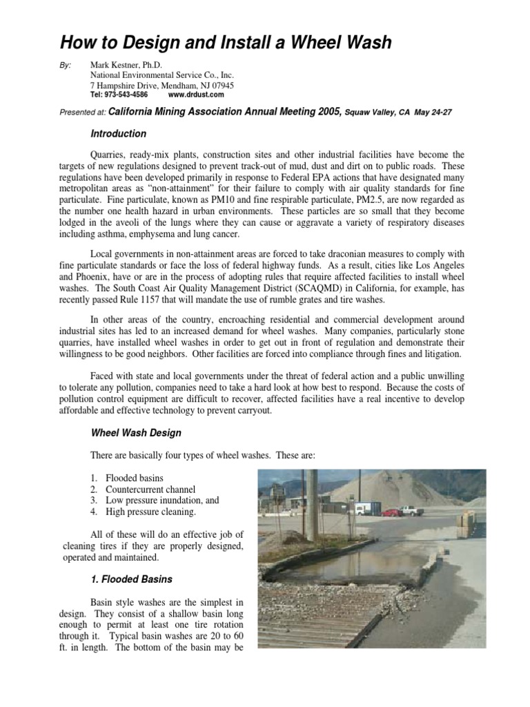 How To Design and Install A Wheel Wash | PDF | Filtration | Particulates