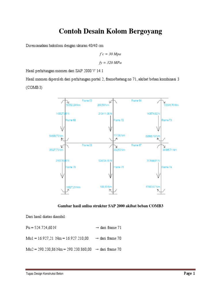Contoh Desain Kolom Bergoyang Portal PDF | PDF | Metode & Bahan Ajar