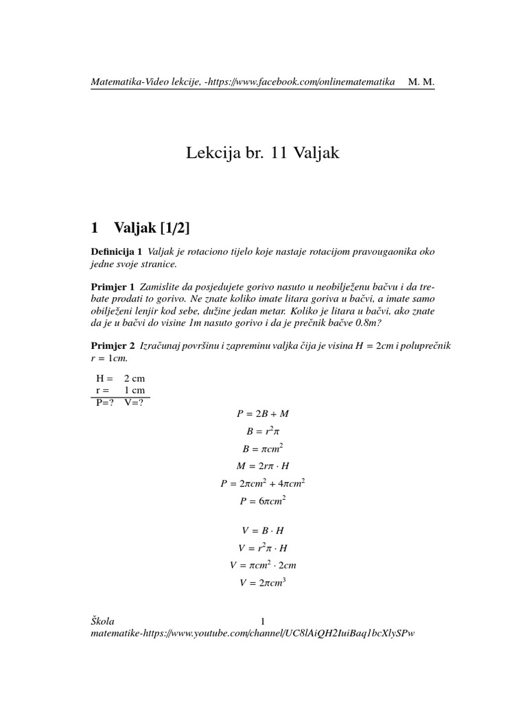 11.2. Valjak PDF | PDF