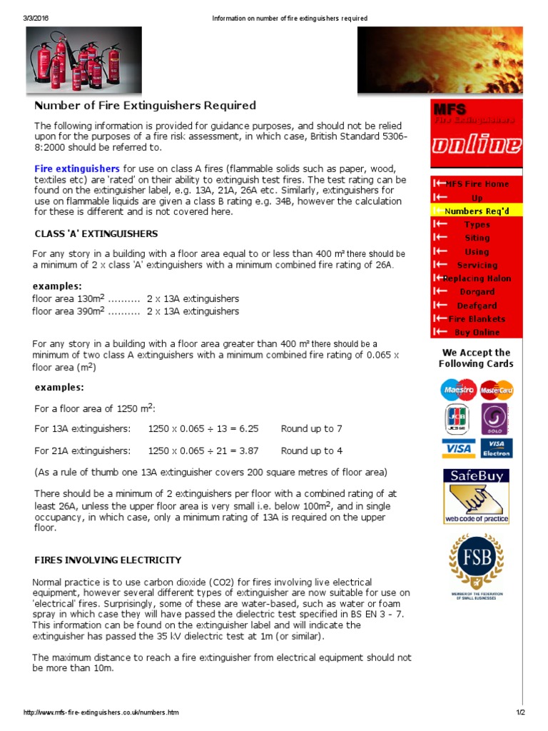 Calculating the Appropriate Number of Fire Extinguishers Required Based ...