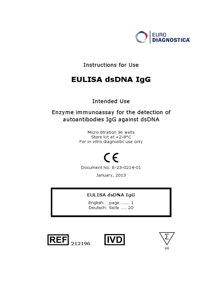 Eulisa Dsdna Igg 0911fe60 - 1301m.fad | PDF | Elisa | Immunology