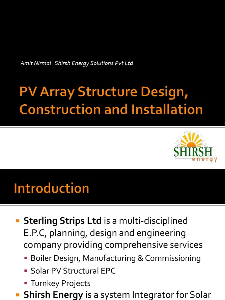 PV Array Structure Design, Construction and Installation | PDF ...