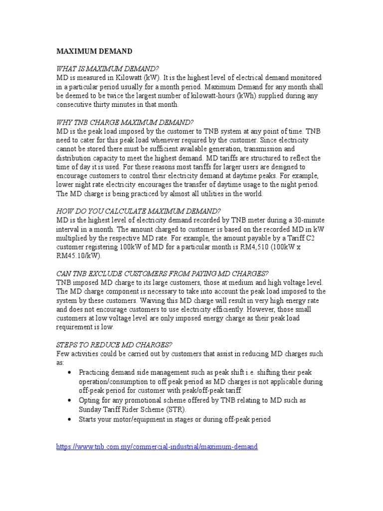Maximum Demand | PDF | Kilowatt Hour | Physical Universe