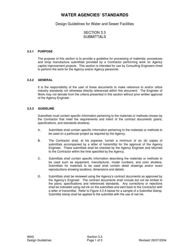 Water Agencies' Standards: Design Guidelines For Water and Sewer ...