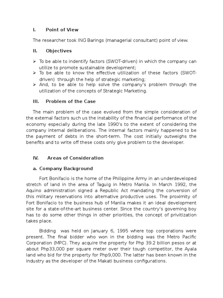Bonifacio Global City Case Study | PDF | Business | Investing