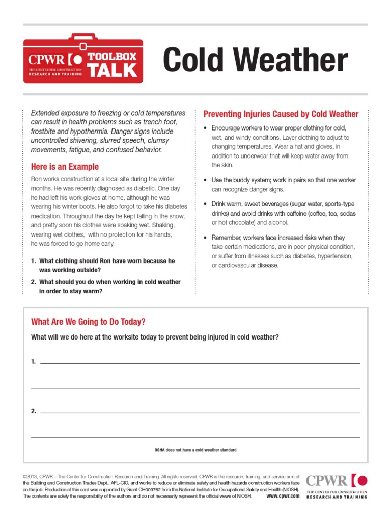 Cold Weather | PDF | Hypothermia | Clothing