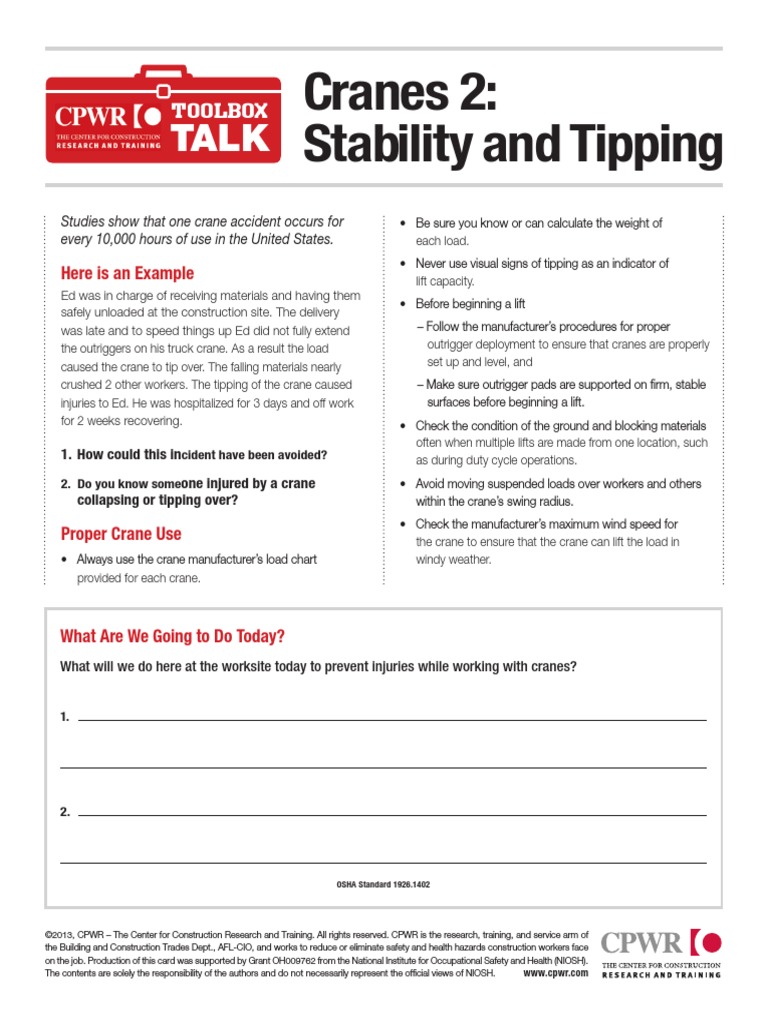 Cranes 2 Stability and Tipping | PDF
