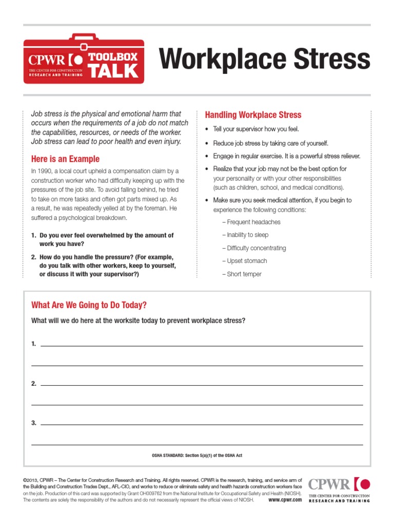 Workplace Stress | PDF | Occupational Stress | Industrial And ...