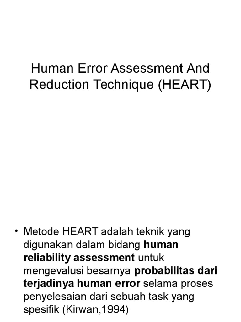 Human Error Assessment and Reduction Technique | PDF