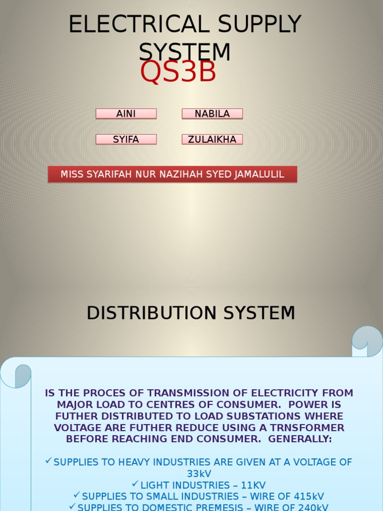 Electrical Supply Sustem | PDF | Electrical Substation | Electric Power ...