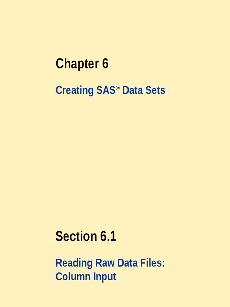 Creating SAS Data Sets | PDF | Sas (Software) | Microsoft Excel