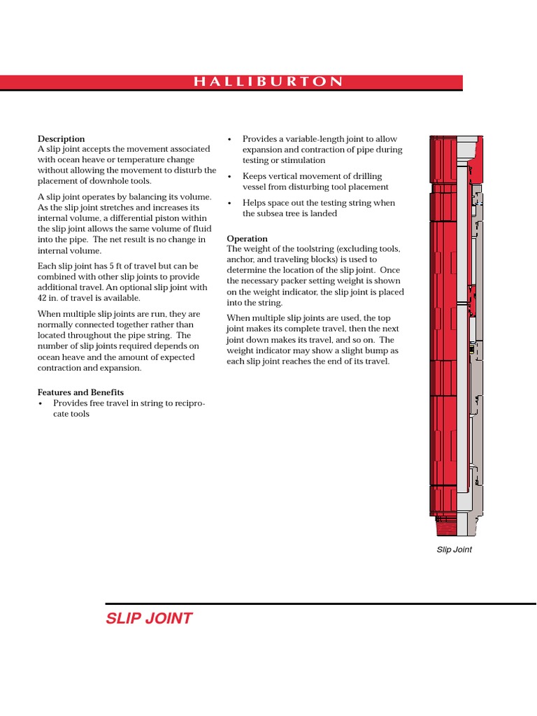 Halliburton: Slip Joint | PDF | Pressure | Strength Of Materials