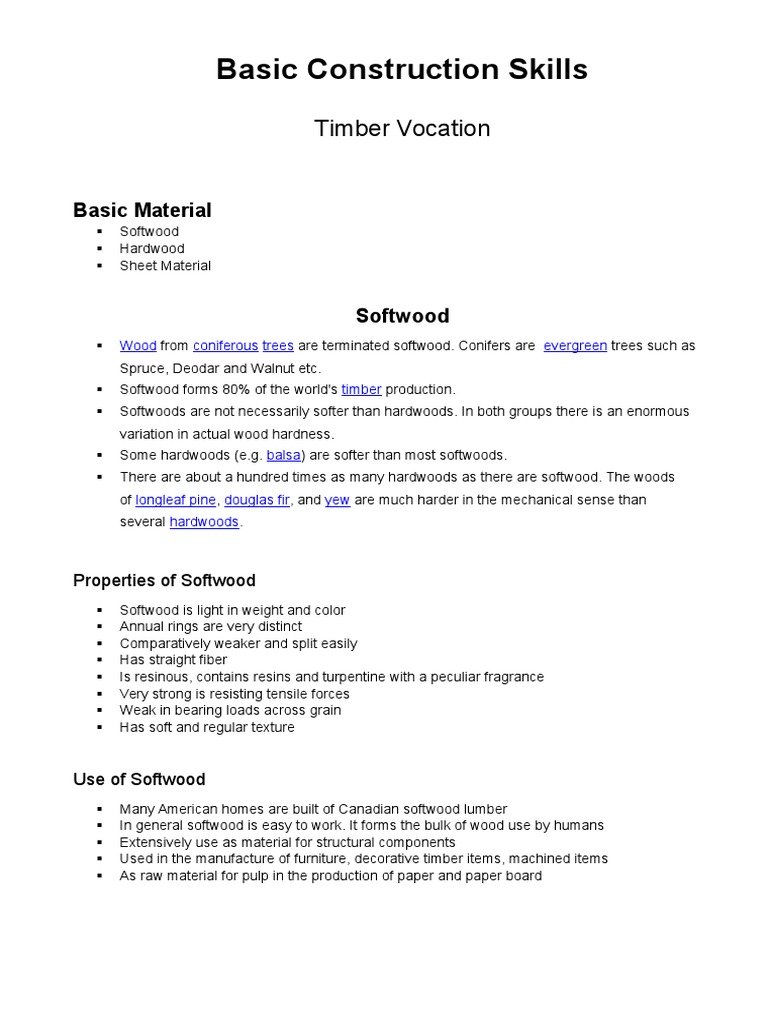 Basic Construction Skills | PDF | Hardwood | Wood