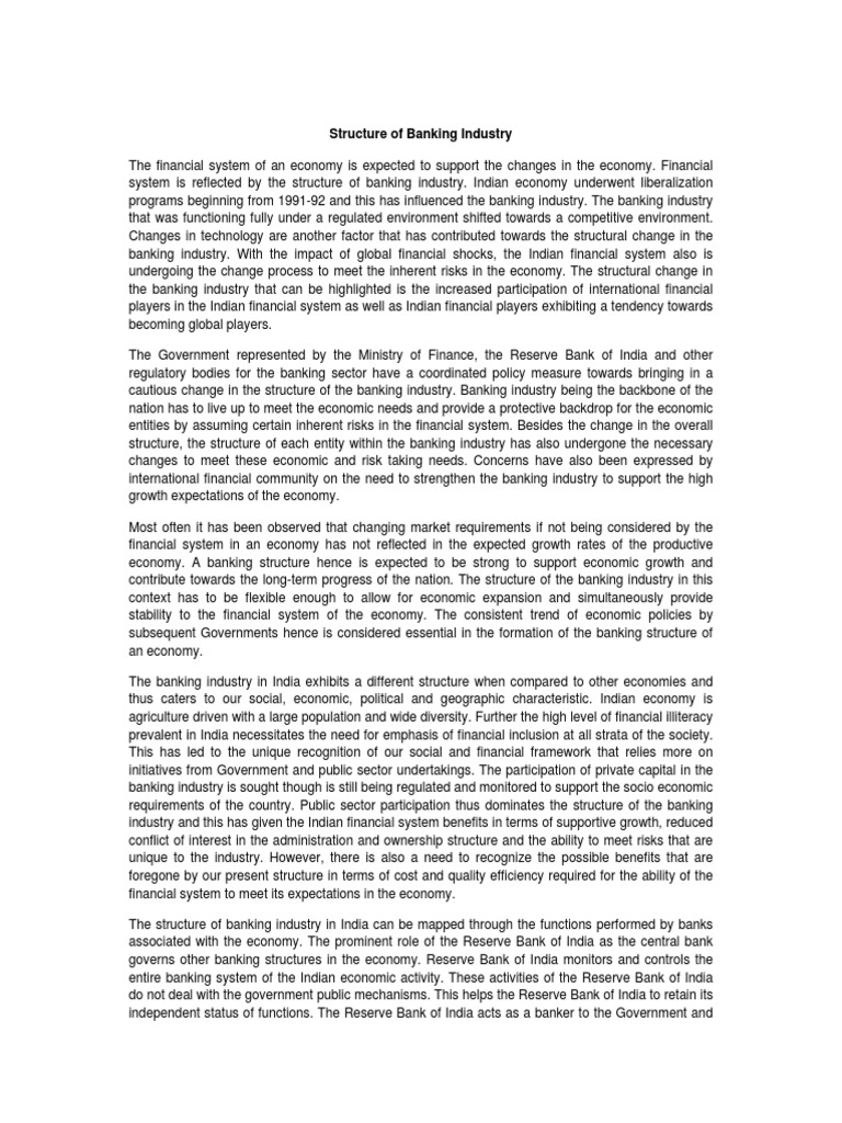 1-Introduction Structure of Banking PDF | PDF | Financial Risk | Banks