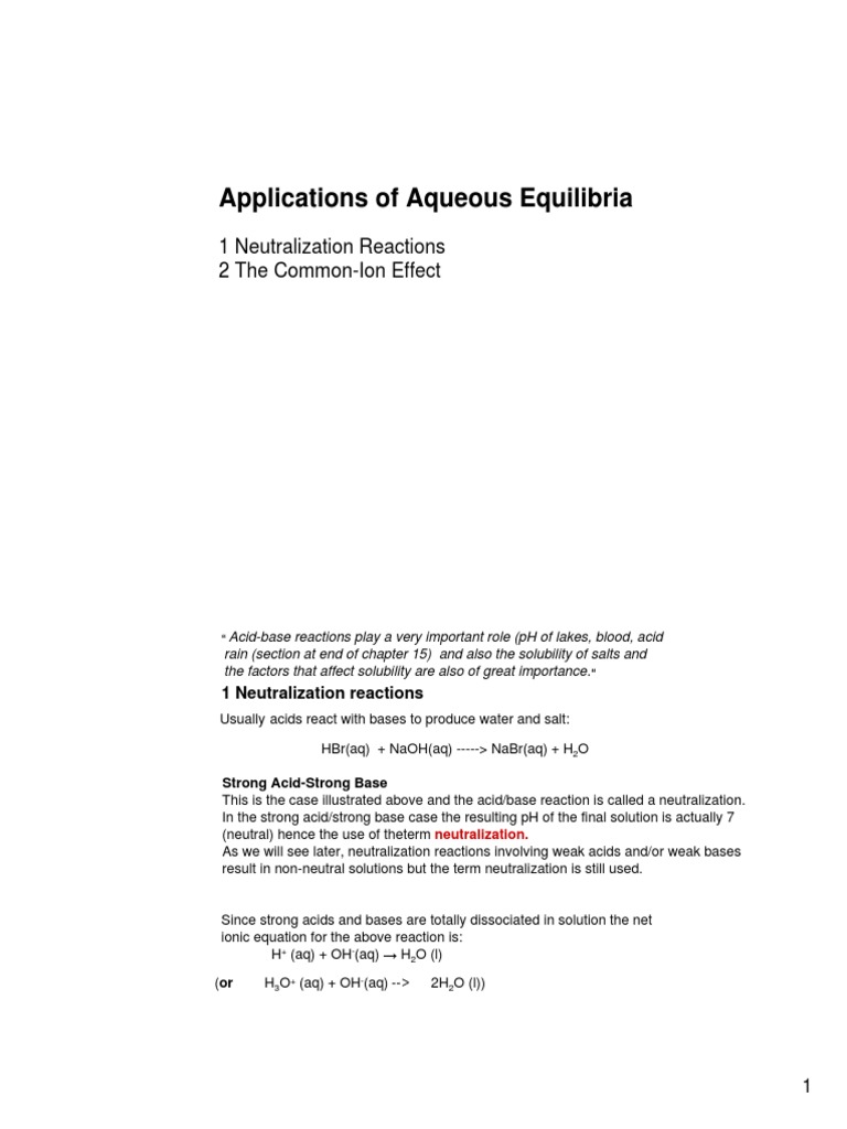 Aqueous Equilibrium | PDF | Acid | Ph