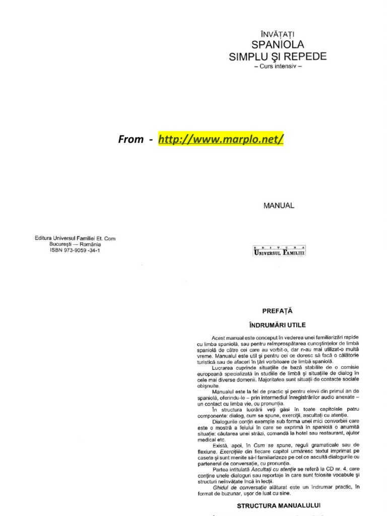 Manual-Spaniola Simplu Repede | PDF