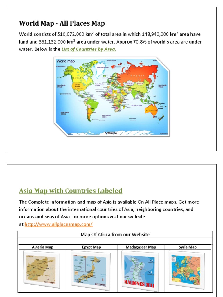 All Places Map - World Map - Map Finder, Map | PDF | Oceania | Continent