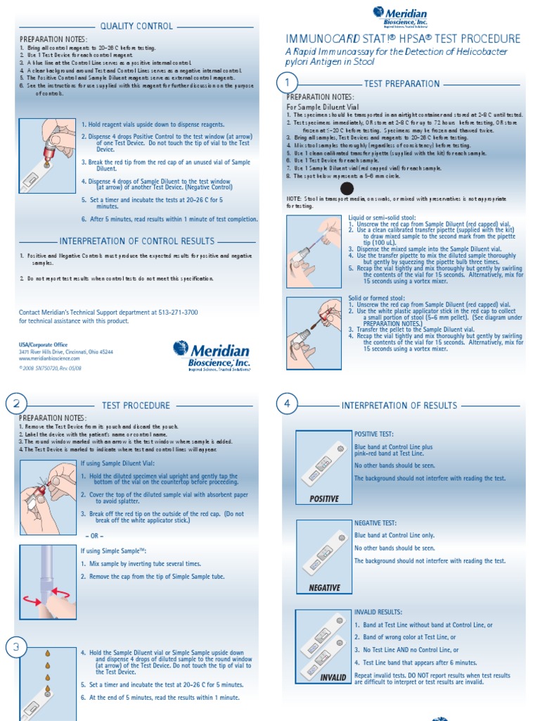 Procedure Card ImmunoCard Stat HpSA | PDF | Scientific Control | Nature