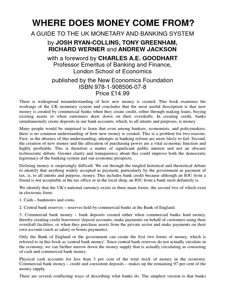 Where Does Money Come From | PDF | Central Banks | Banks