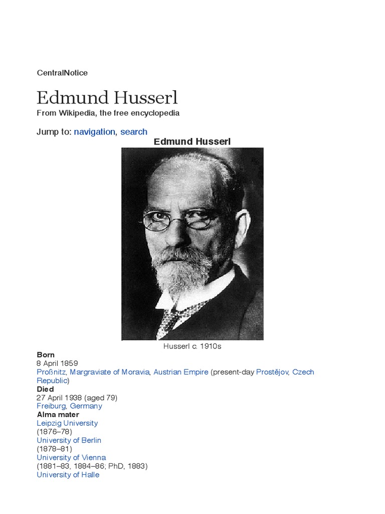 Edmund Husserl | PDF | Edmund Husserl | Phenomenology (Philosophy)