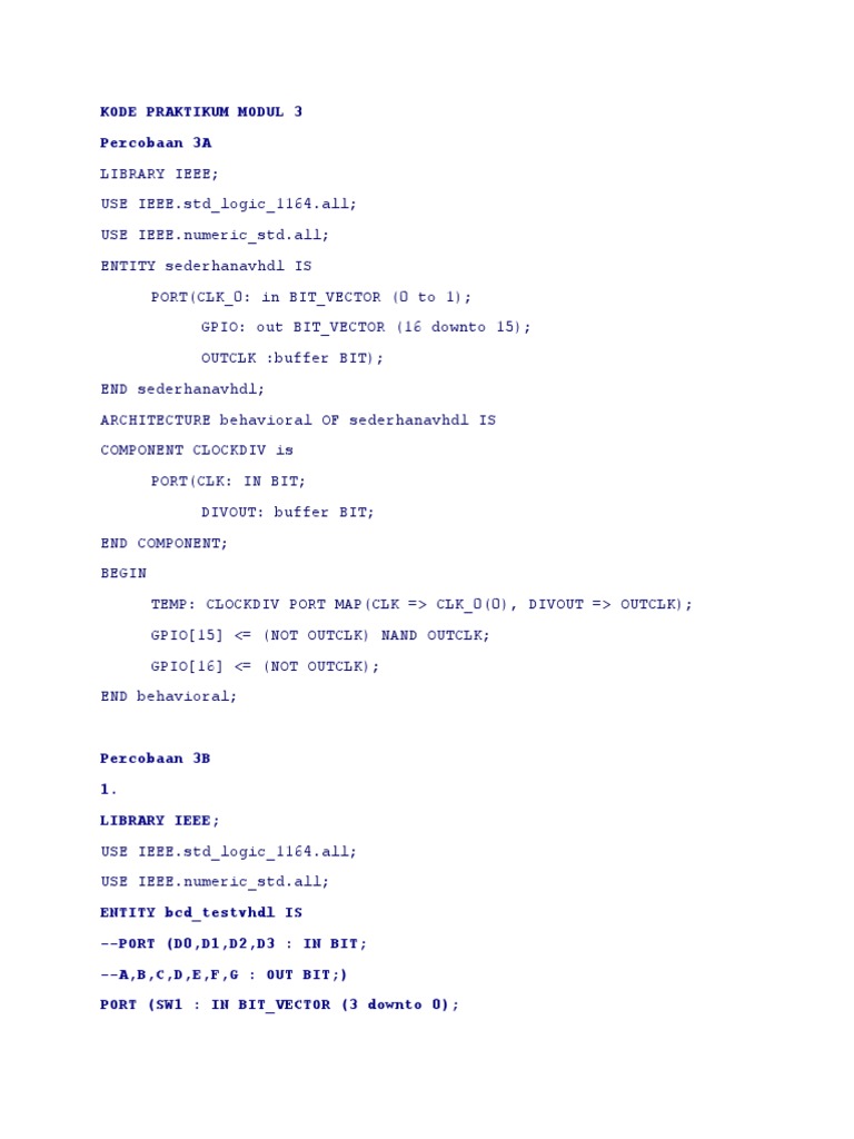 VHDL Coding for FPGA Design | PDF | Computers | Technology & Engineering