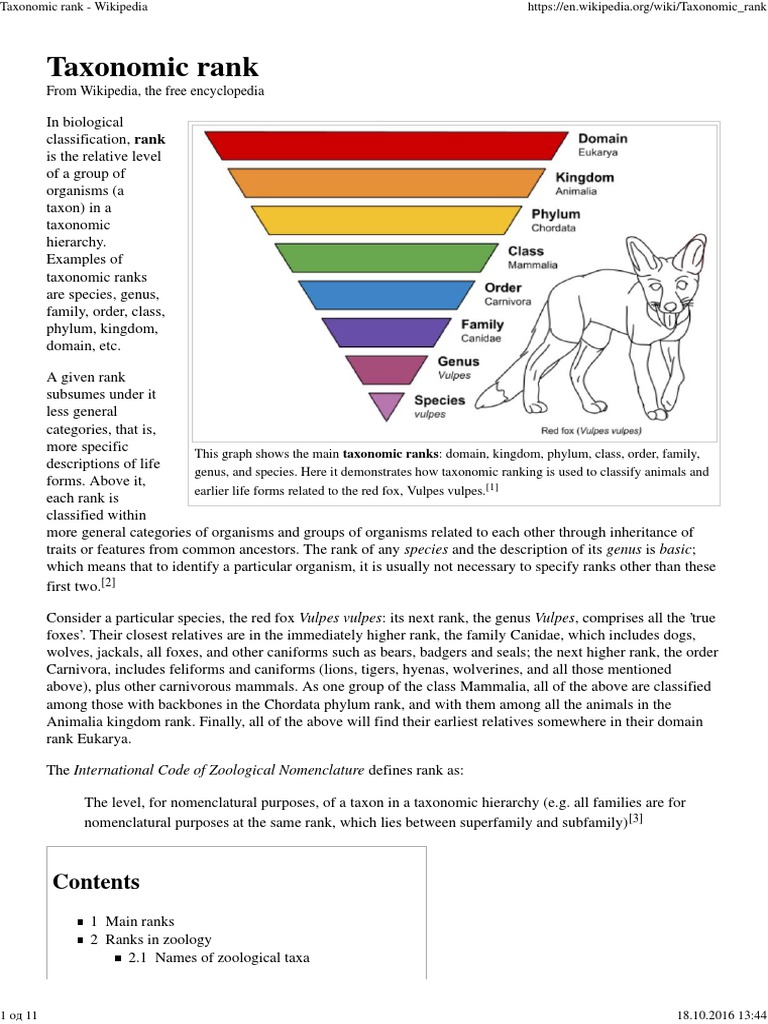 Taxonomic Rank - Wikipedia | Naming Conventions | Biological Nomenclature