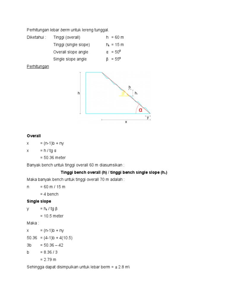 Lebar Berm untuk Lereng Tunggal | PDF