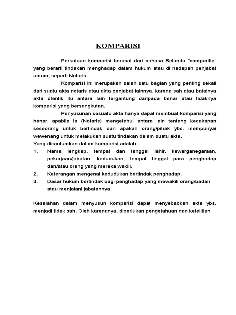 Komparisi 1 | PDF | Hukum