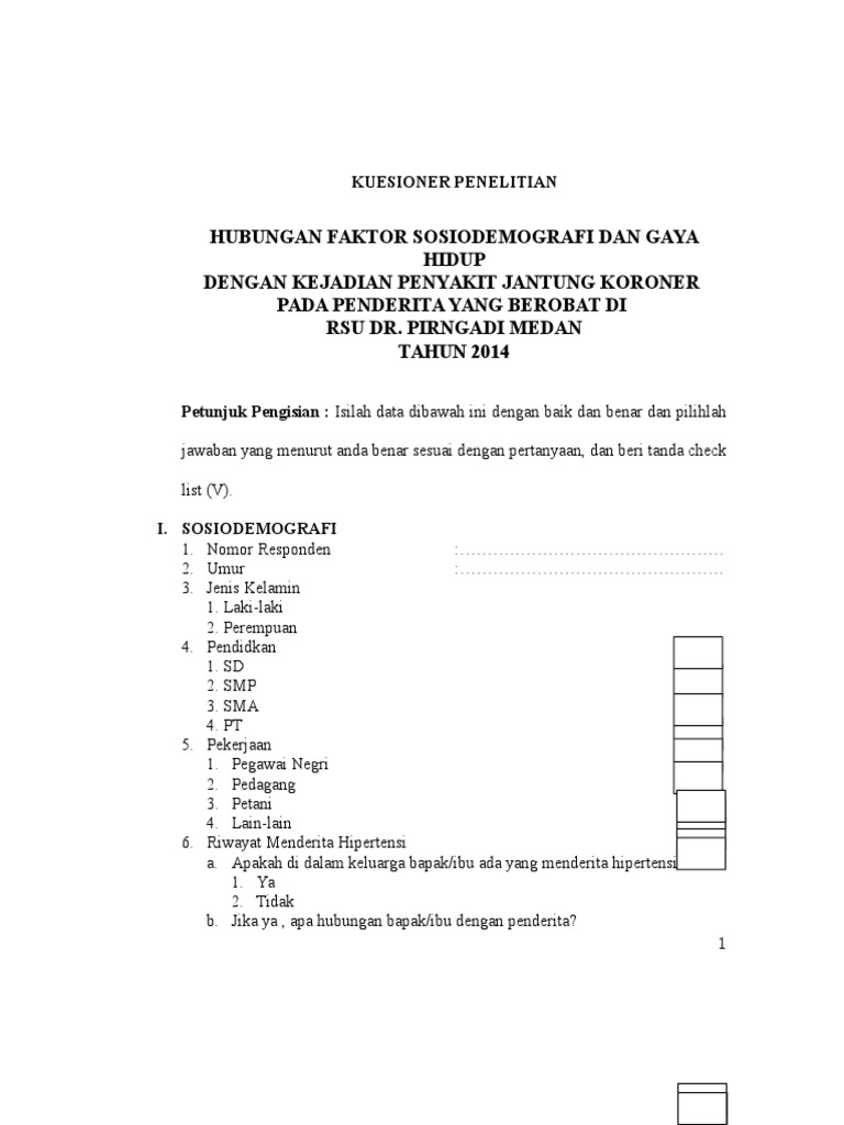 Kuesioner Penelitian Proposal | PDF
