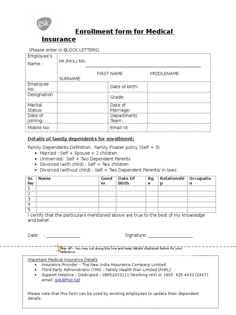 18.medical Insurance Enrollment Form | PDF